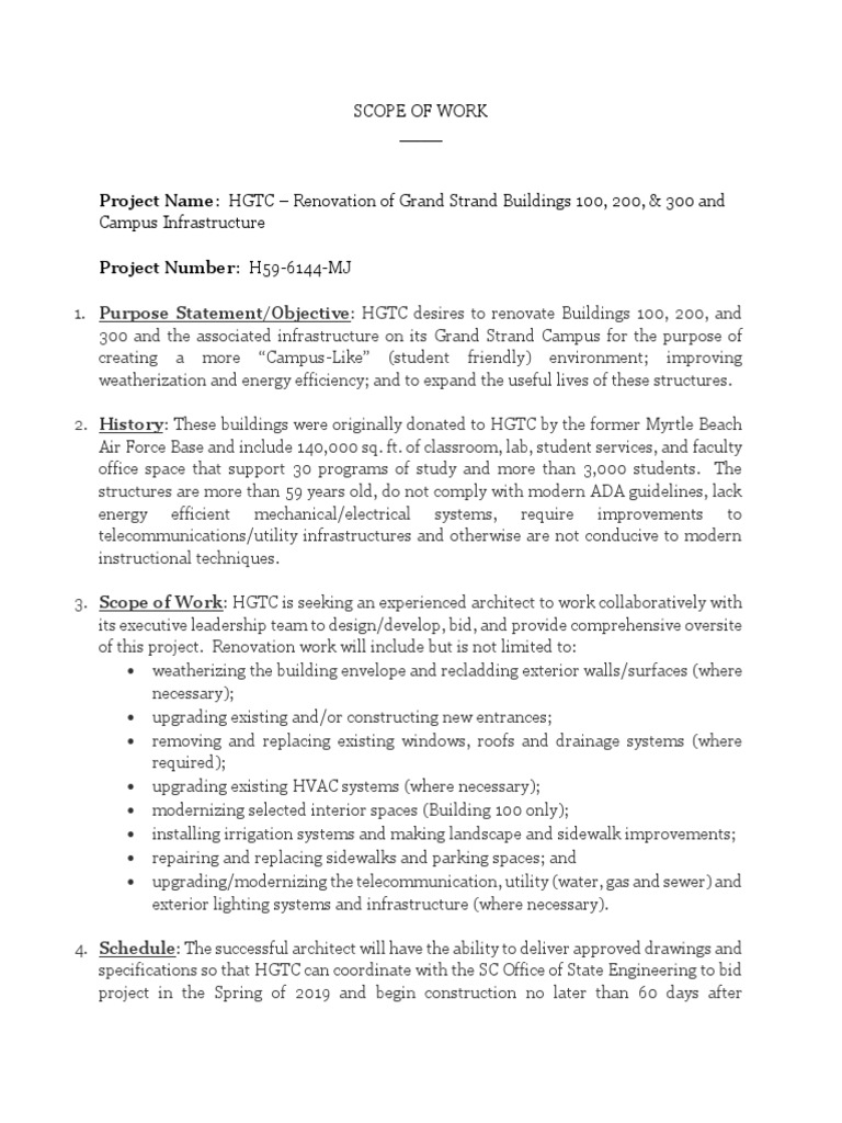 Buildings Renovation Scope of Work | PDF | Infrastructure | Economic ...