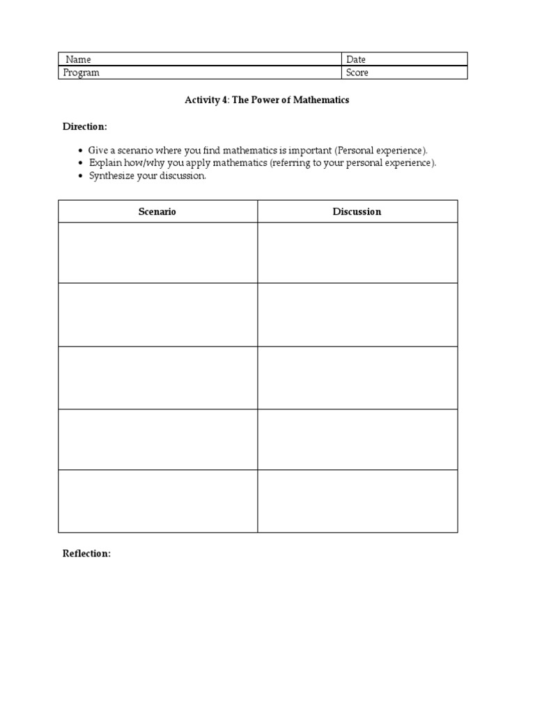 Activity 4 - The Power of Mathematics | PDF