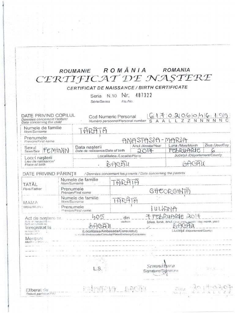 Certificat Nastere Copl 2 (2) | PDF