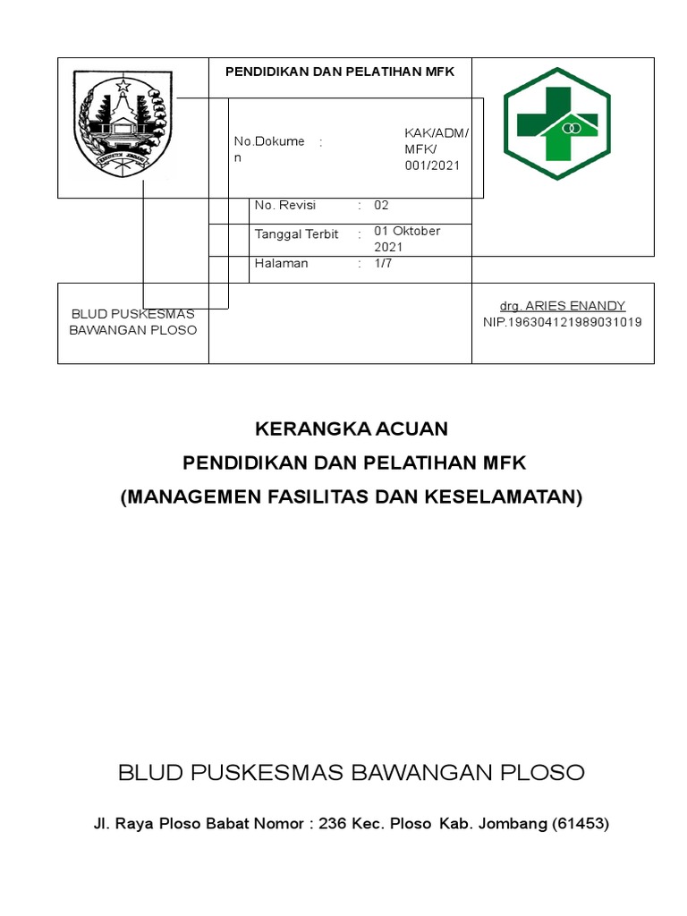 Pelatihan MFK Puskesmas Bawangan | PDF