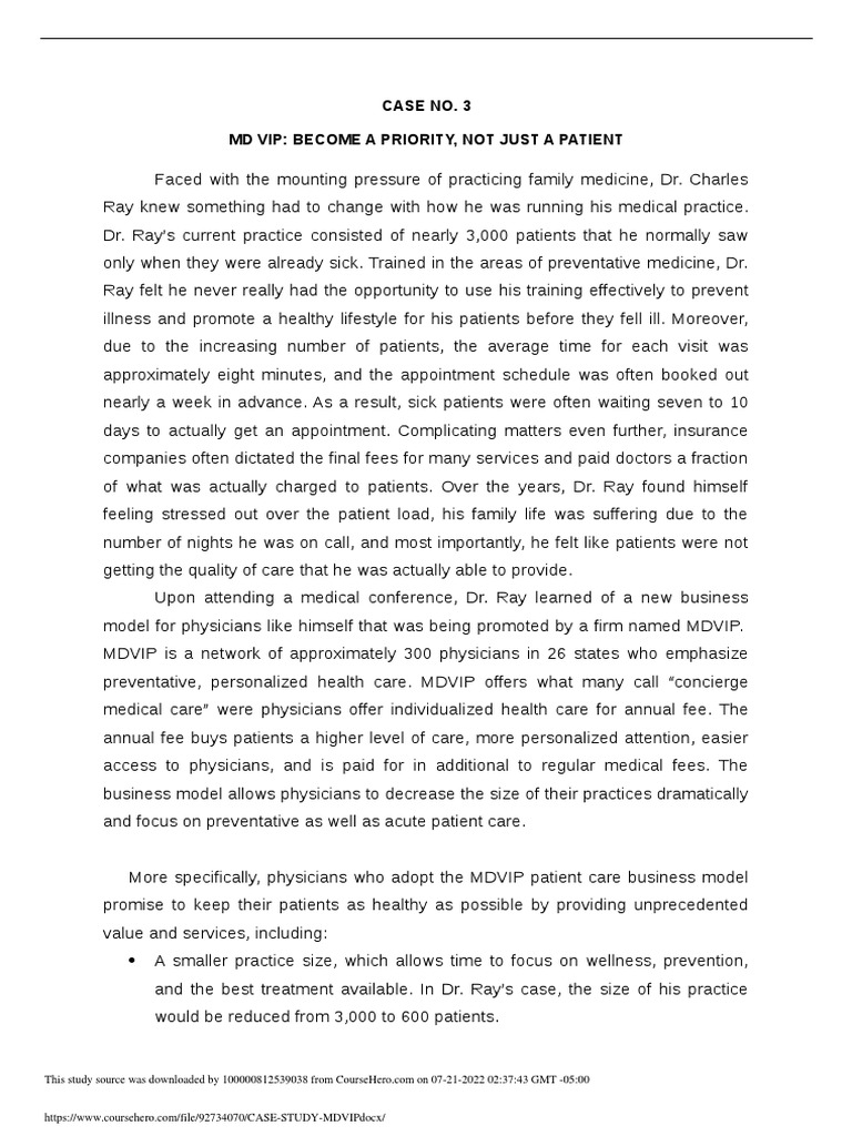 Case Study Mdvip | PDF