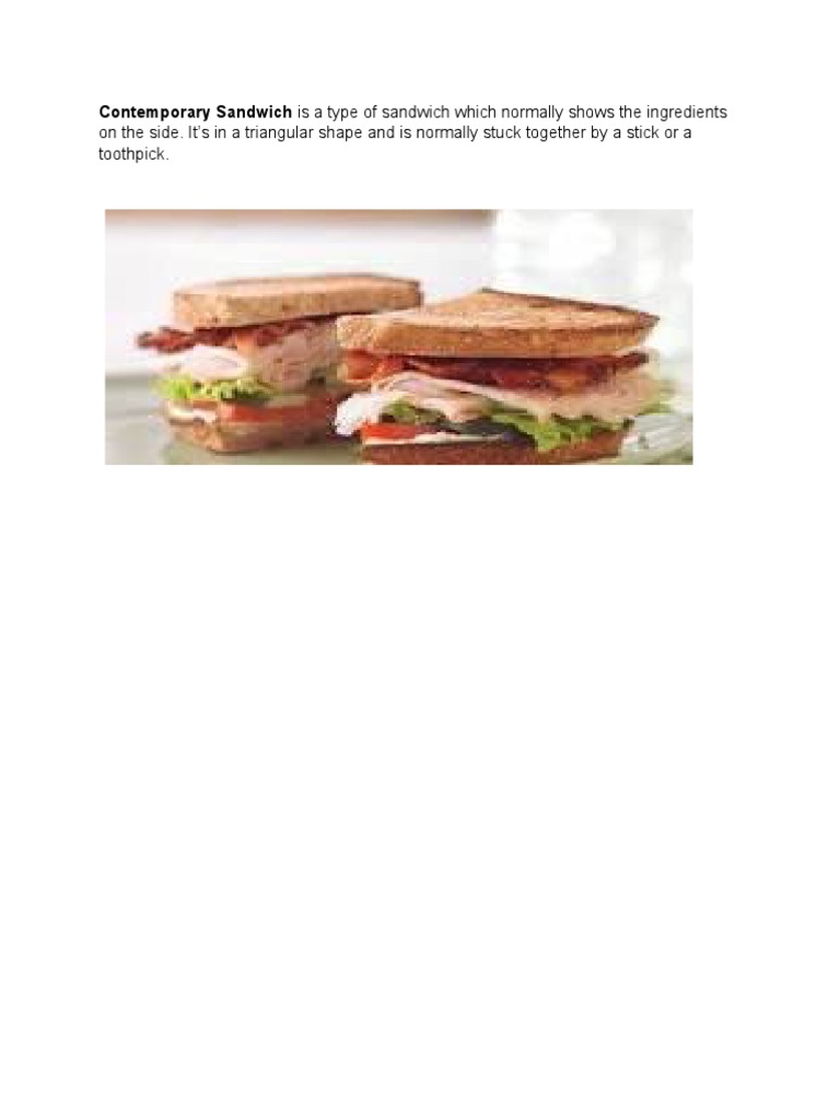 Contemporary Sandwich | PDF