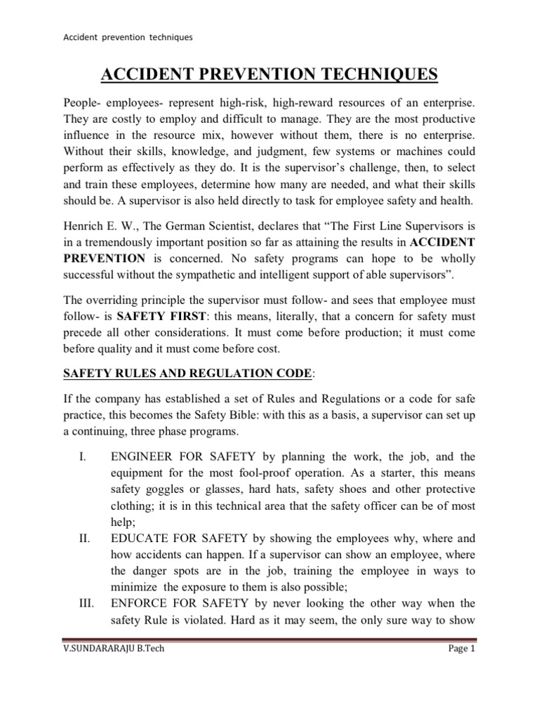 Accident Prevention Techniques | Safety | Traffic Collision