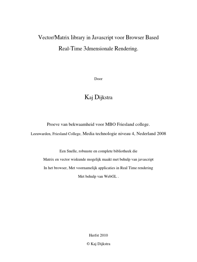 Vector/Matrix Library in Javascript | PDF