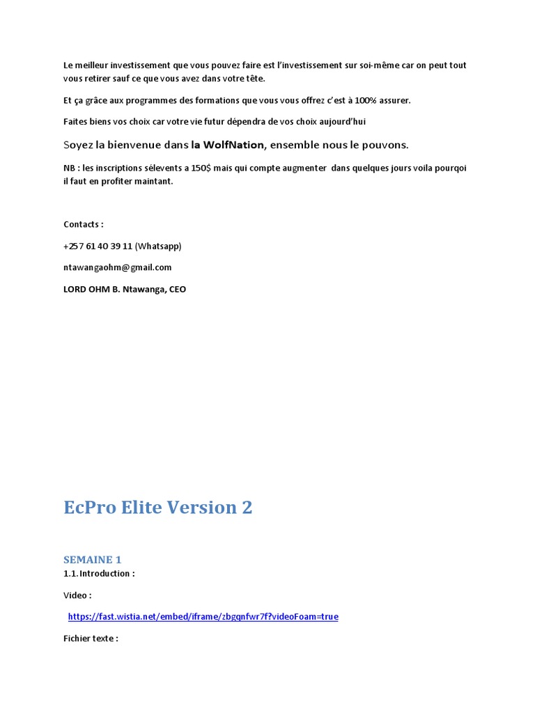 Ecpro Elite Ii | PDF | Évolution de carrière