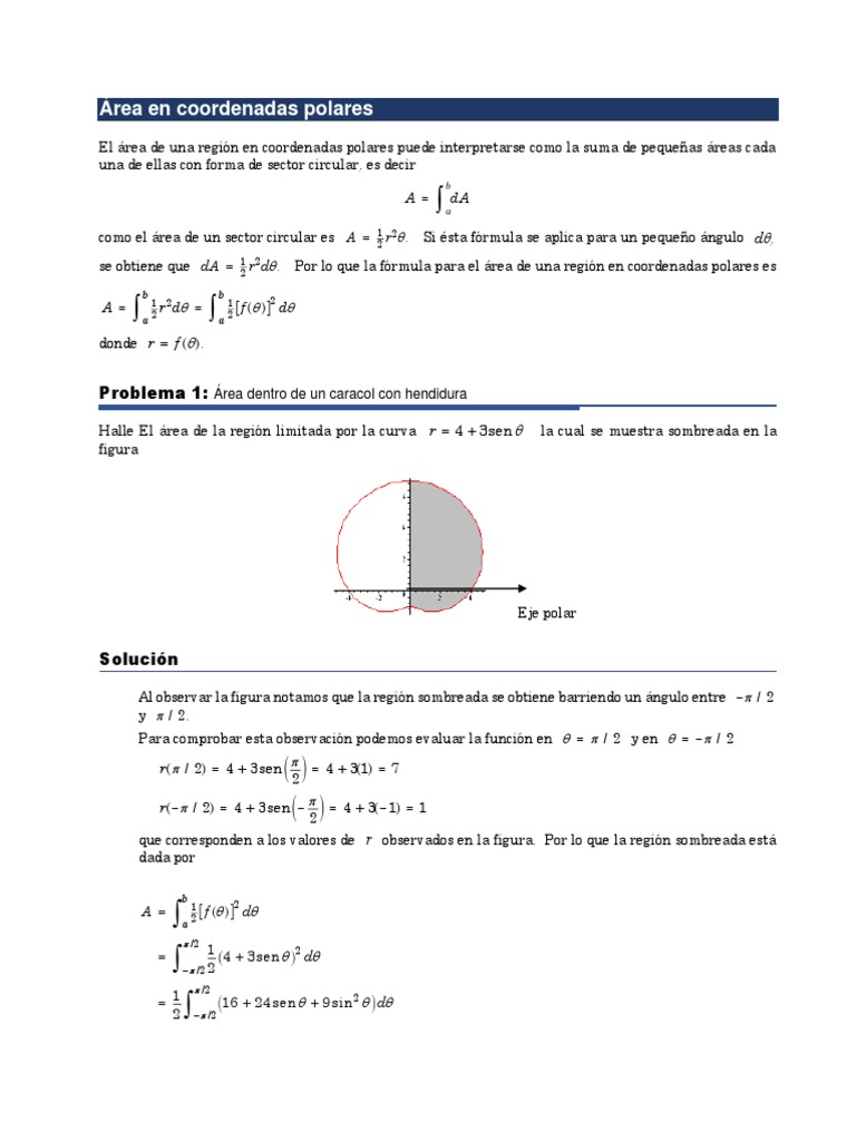 10 Área en Coordenadas Polares | PDF | Objetos matemáticos | Matemáticas