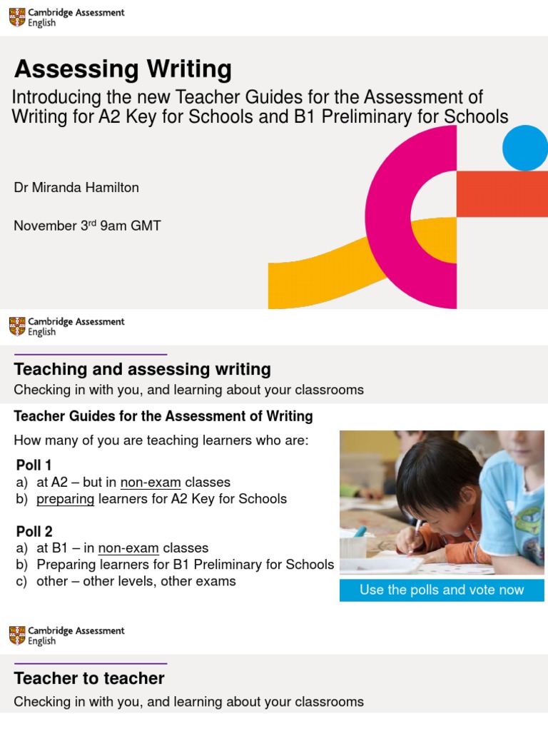 Assessing Writing A2 Key For Schools b1 Preliminary For Schools Slides ...