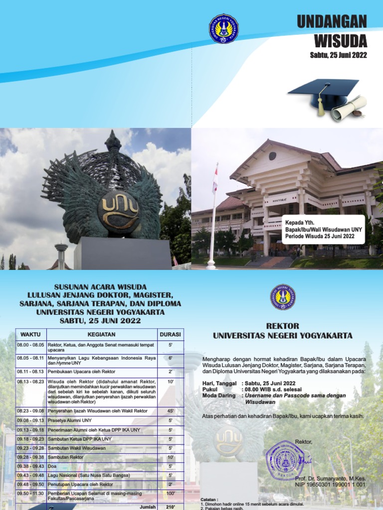 Undangan Orangtua Wisudawan Wisuda 25 Juni 2022 | PDF