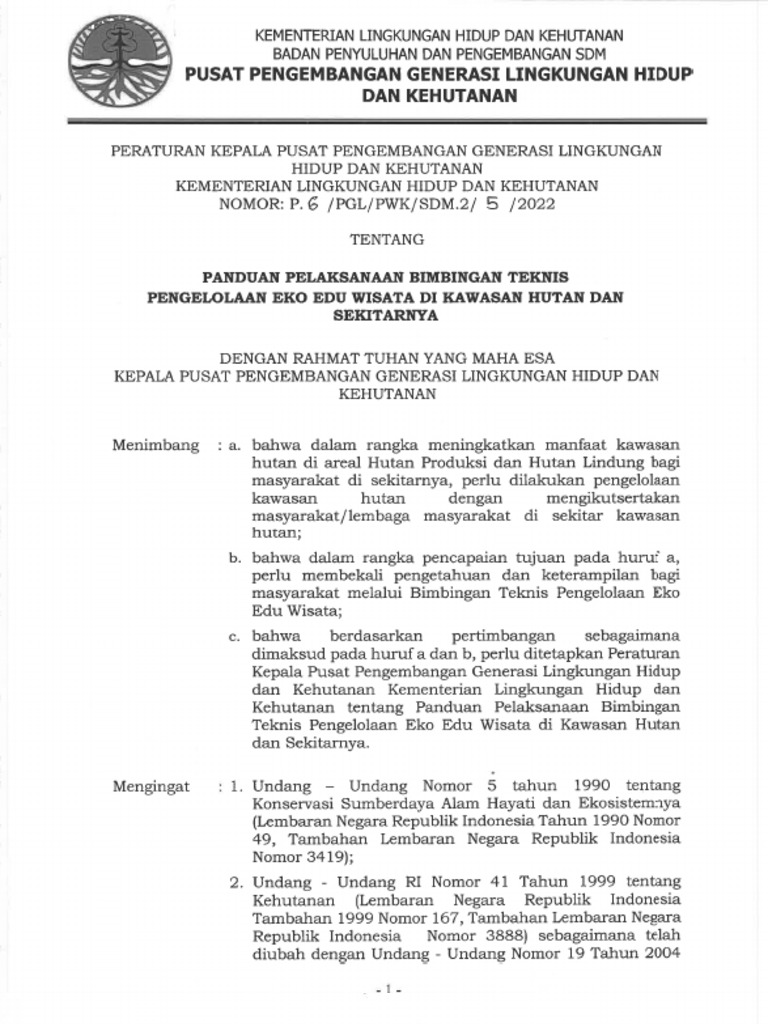 Panduan Pengelolaan Eko Edu Wisata Di Kawasan Hutan DSK | PDF