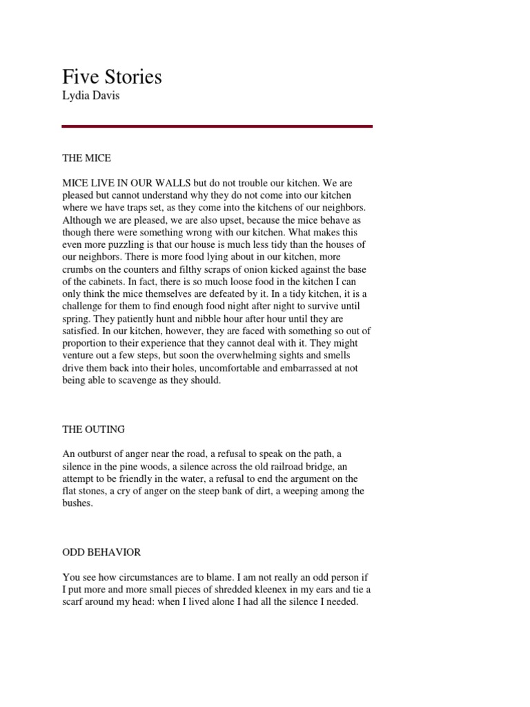 Five Stories by Lydia Davis | PDF