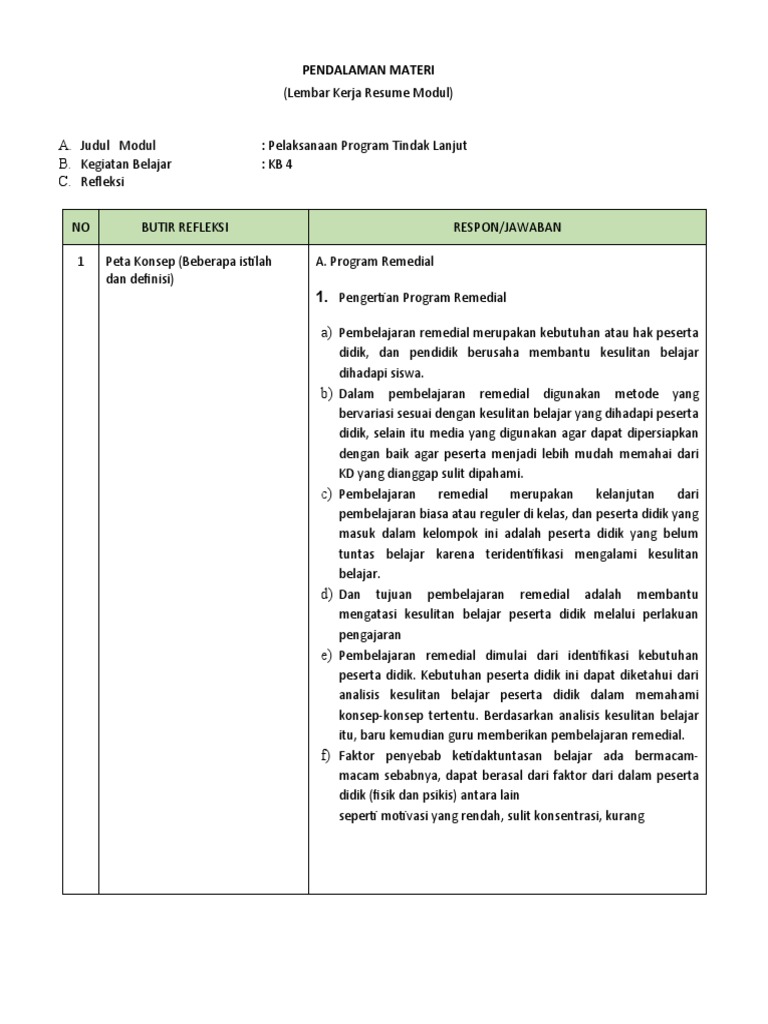 KB 4-Pelaksanaan Program Tindak Lanjut | PDF