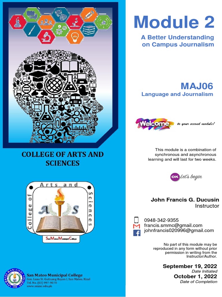 Understanding Campus Journalism Module | PDF | Editing | Journalism