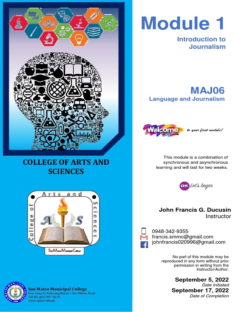 Module 1 MAJ06 - Introduction To Journalism | PDF | Defamation | First Amendment To The United ...