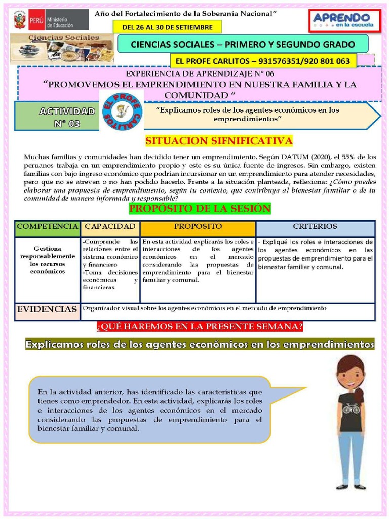 Experiencia de Aprendizaje #06 - Actividad #03 - 1ero y 2do-Ciencias Sociales - 00001 | PDF