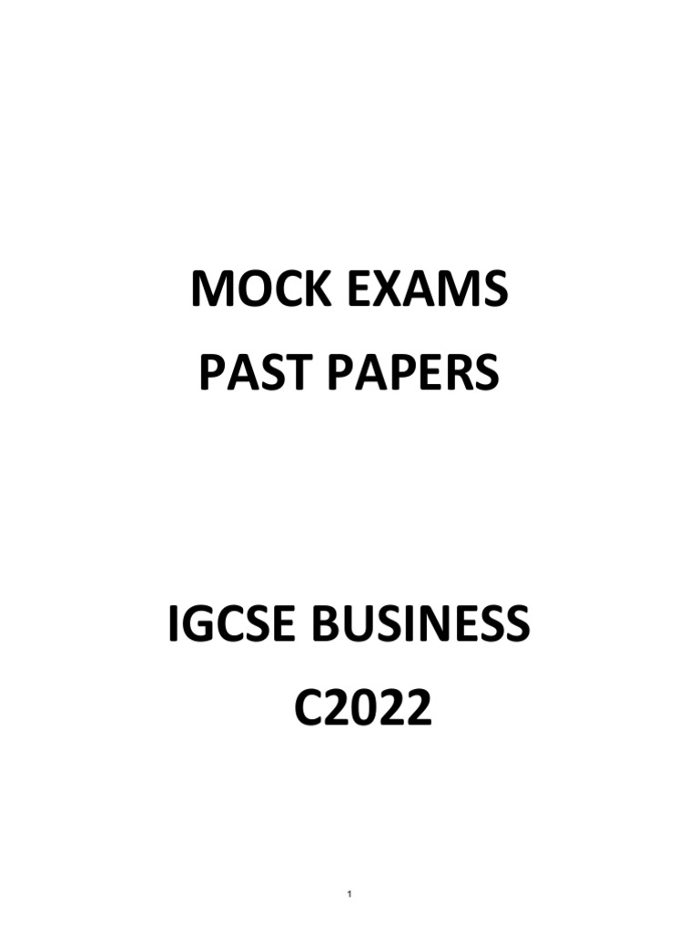 2022 Igcse Business Revision Pack Past Papers | PDF | Business | Economies