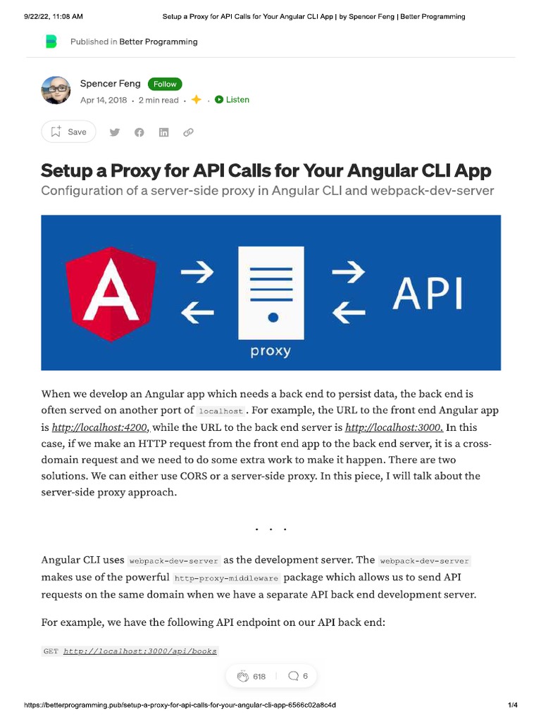 03.02. Setup A Proxy For API Calls For Your Angular CLI App - Spencer Feng - Better Programming ...
