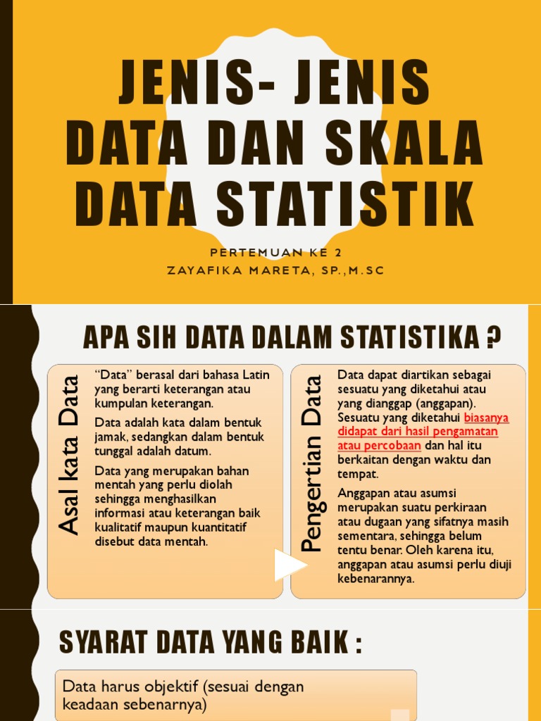 Pert 2. Jenis Data Dan Skala Data Statistik | PDF