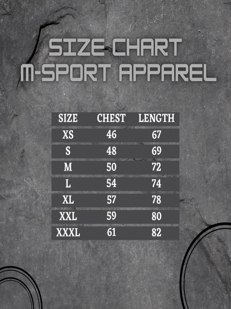 Size Chart M-Sport | PDF