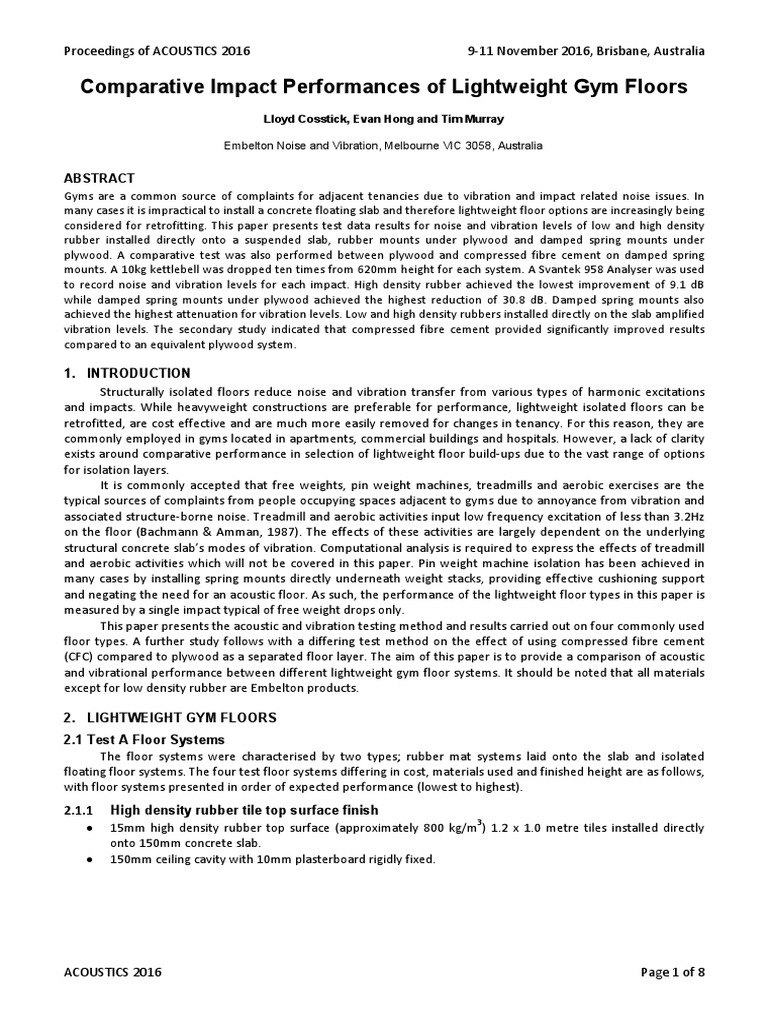 Floor Vibration Building Design | PDF | Acoustics | Noise