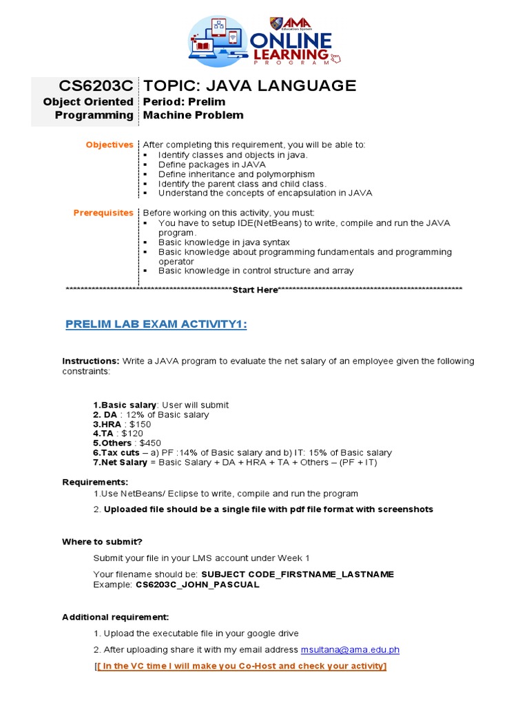 Oop-Prelim Lab Exam Activity | PDF | Array Data Structure | Java (Programming Language)