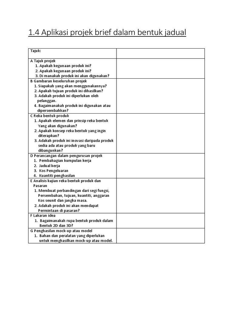 1.4 Aplikasi Projek Brief | PDF 1.4 Aplikasi Projek Brief | PDF