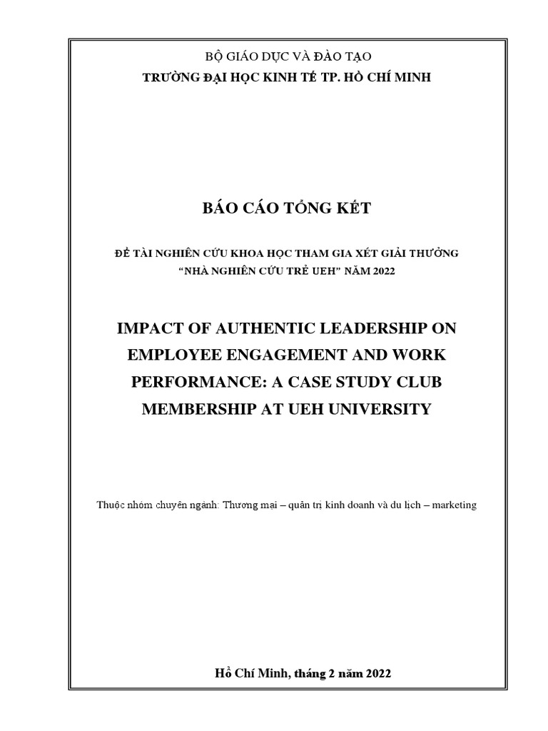 Authentic Leadership Impact Study UEH | PDF | Leadership | Structural ...