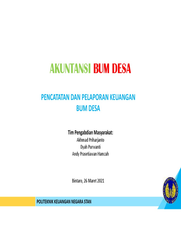 Soal Simulasi Pencatatan Dan Pelaporan BUM Desa 20210225 | PDF