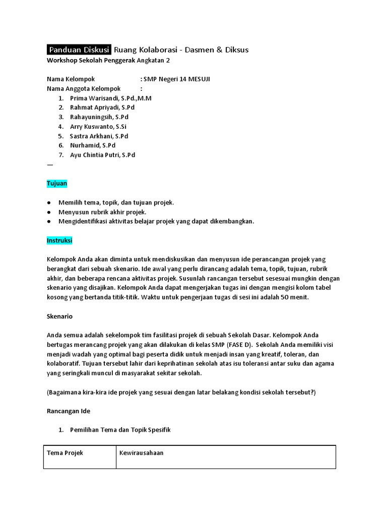 Ayu Chintia Putri - LK Ruang Kolaborasi - Das - P5 | PDF