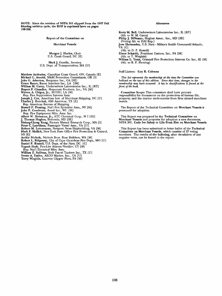 NFPA 301 | PDF