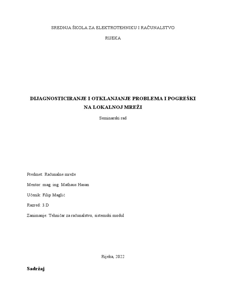 Filip Maglić - Seminarski Rad2 | PDF