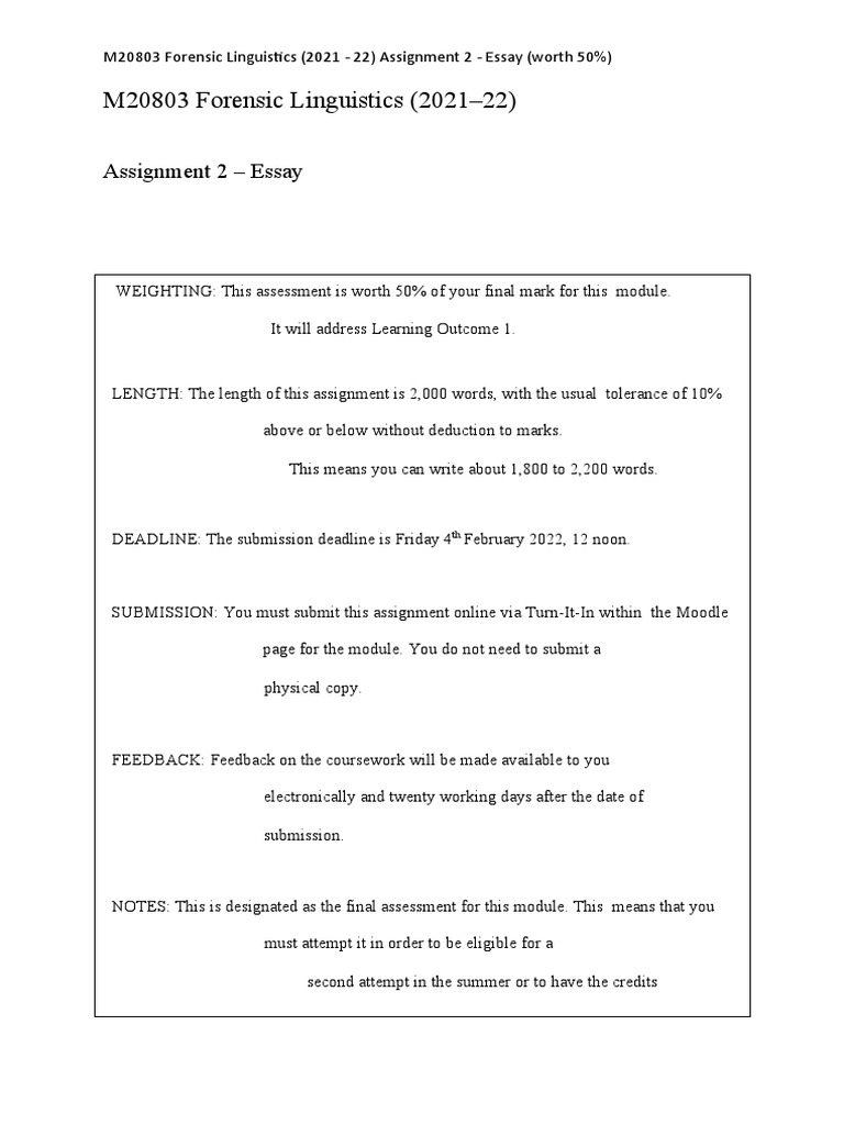 Forensic Linguistics Assignment | PDF | Language Interpretation | Witness