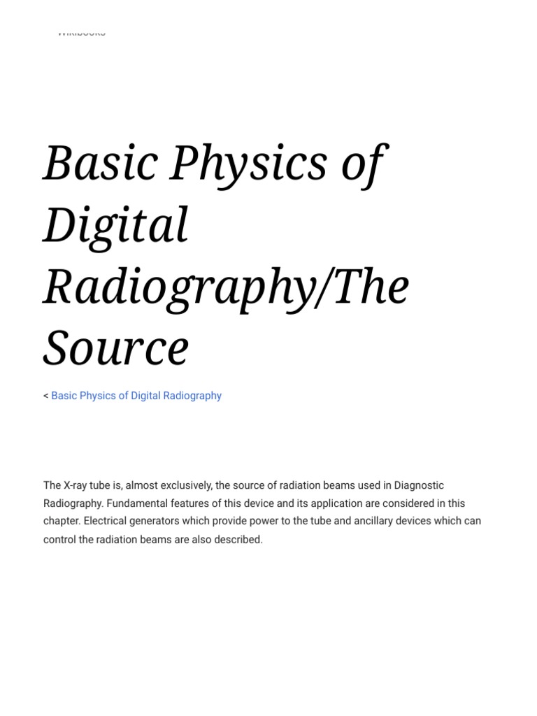 Basic Physics of Digital Radiography - The Source - Wikibooks, Open ... Basic Physics of Digital Radiography - The Source - Wikibooks, Open ...