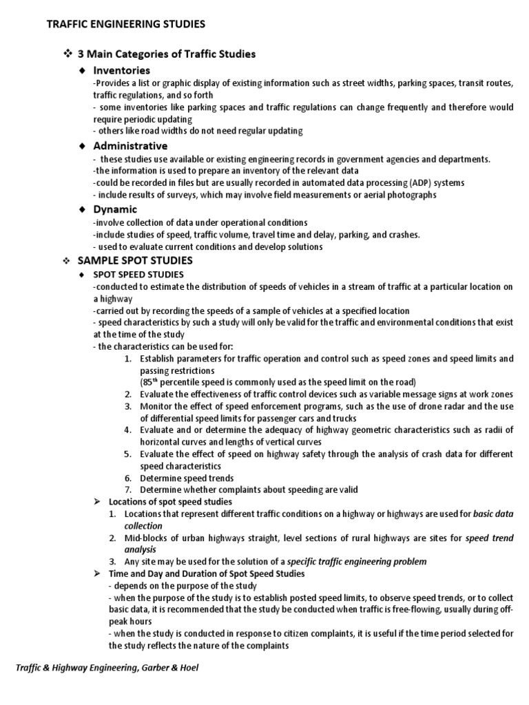Traffic Engineering Studies | PDF | Parking | Traffic
