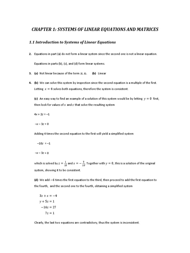 알기쉬운 선형대수 1장 | PDF | Matrix (Mathematics) | System Of Linear Equations