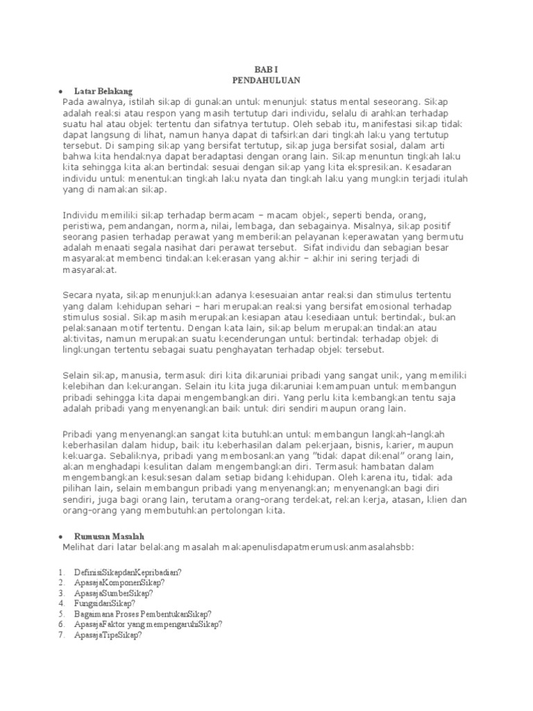 Sikap dan Kepribadian: Definisi dan Komponen | PDF