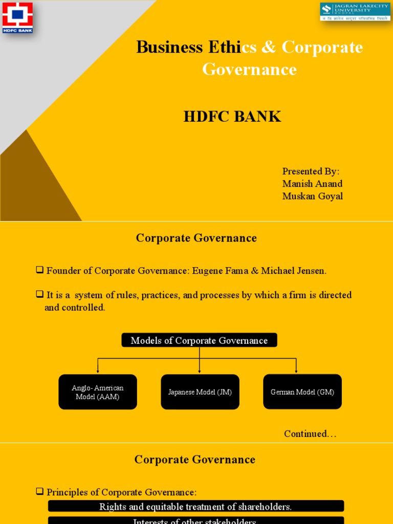 Corporate Governance and Business Ethics | PDF | Corporate Governance ...