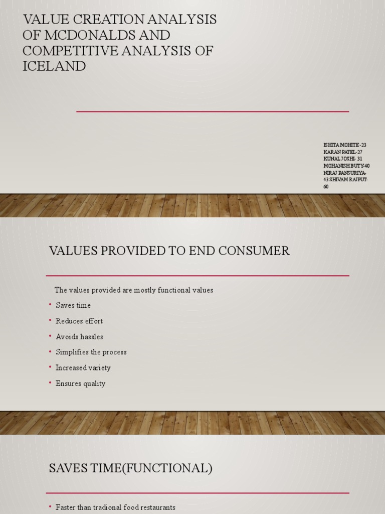 Value Creation Analysis of McDonalds and Competitive Analysis | PDF | Mc Donald's | Franchising