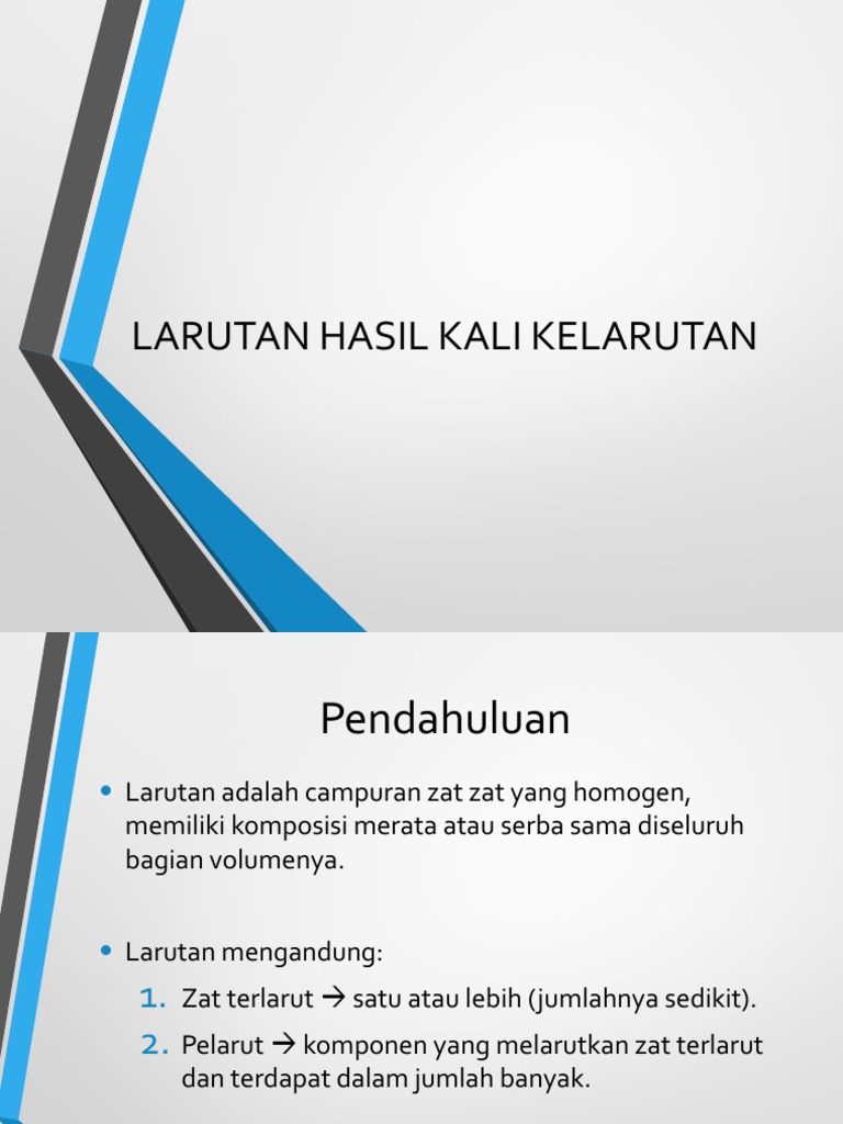 Larutan Dan Hasil Kali Kelarutan | PDF