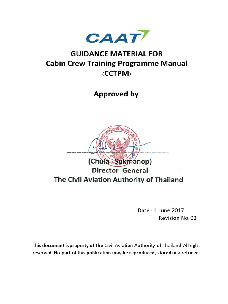 GUIDANCE MATERIAL For Cabin Crew Training Programme Manual (PDFDrive) | PDF