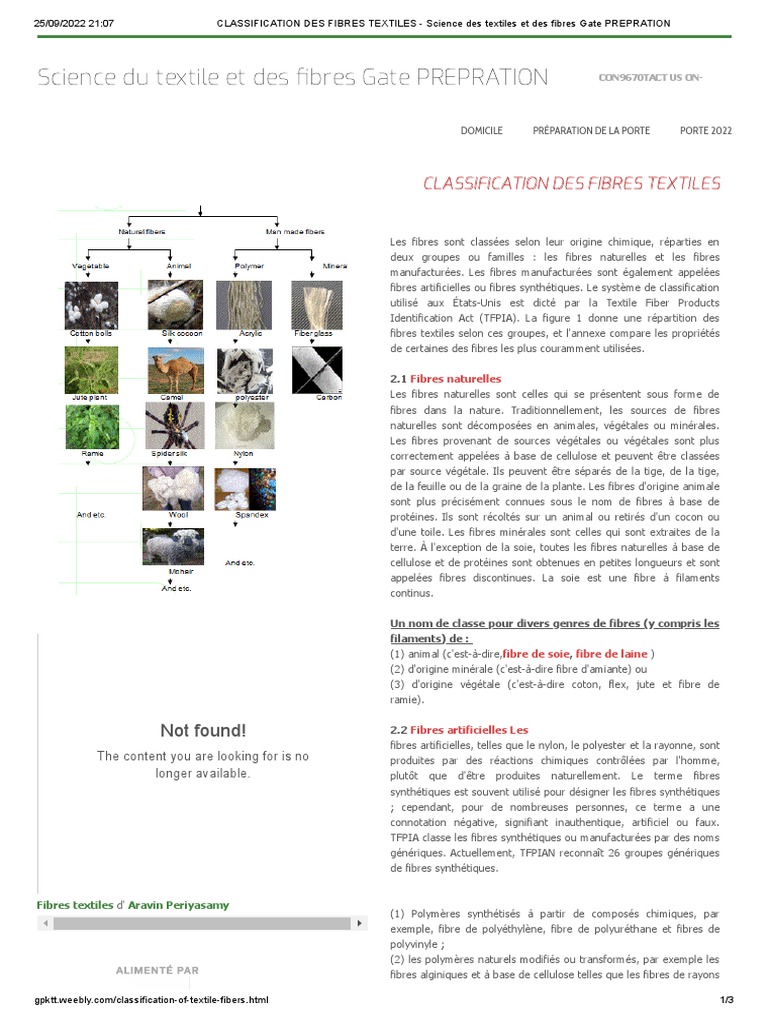 Classification des fibres textiles | PDF | Fibres | Les textiles