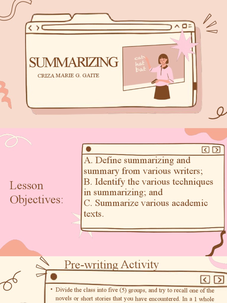 SUMMARIZING TECHNIQUES FOR ACADEMIC TEXTS | PDF | Information | Cognition