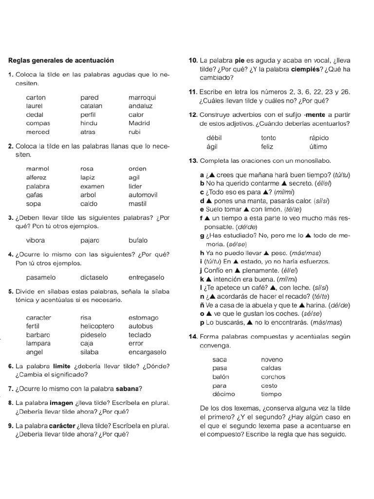 Recuperación Ortografía 3 | PDF