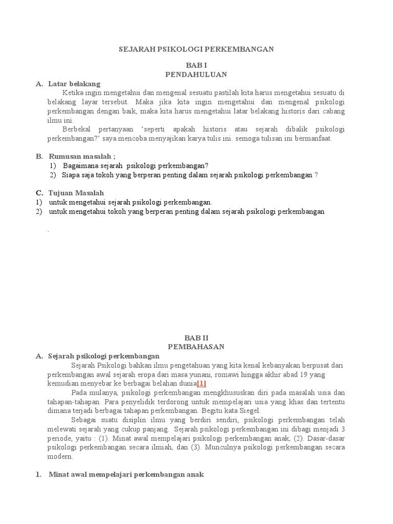 Sejarah Psikologi Perkembangan | PDF | Sains & Matematika