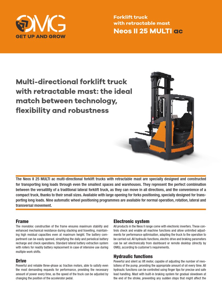 Reach Truck Neos II 25 MULTI Ac | PDF | Forklift | Truck