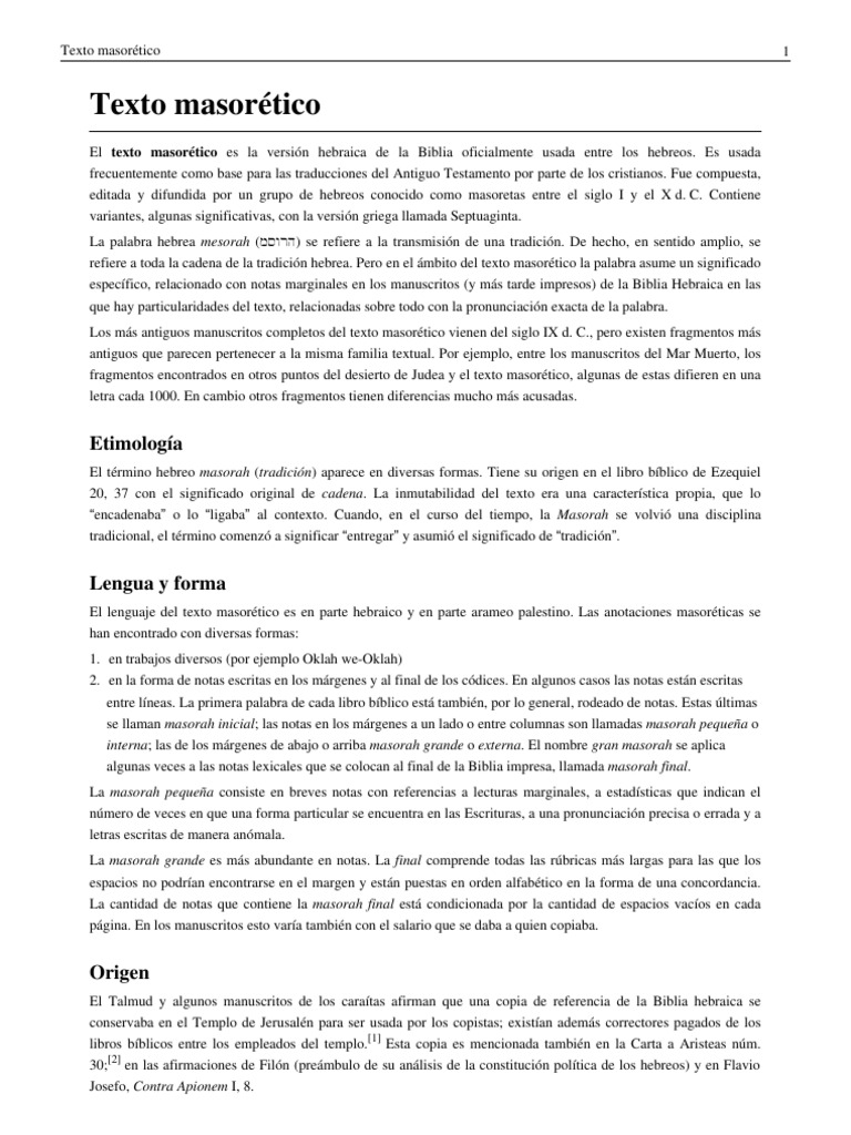 Texto Masoretico | PDF | Escritura | Textos Religiosos
