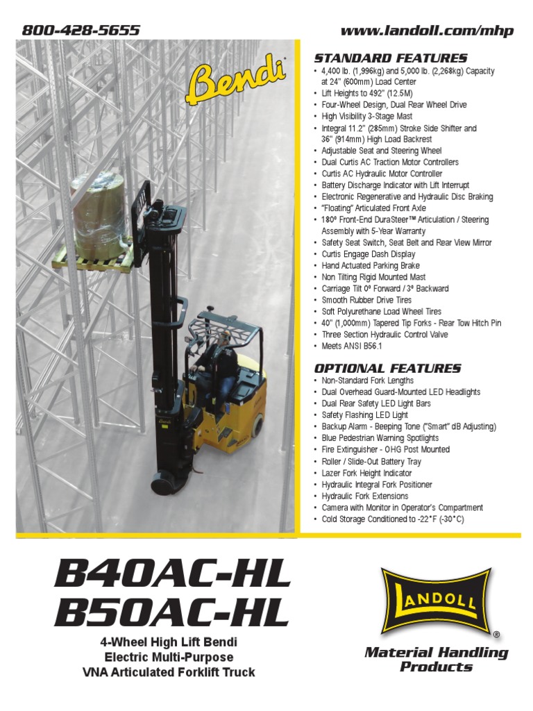 Printable Bendi B40 B50 HL Landoll Forklift 0520 | PDF | Forklift | Steering