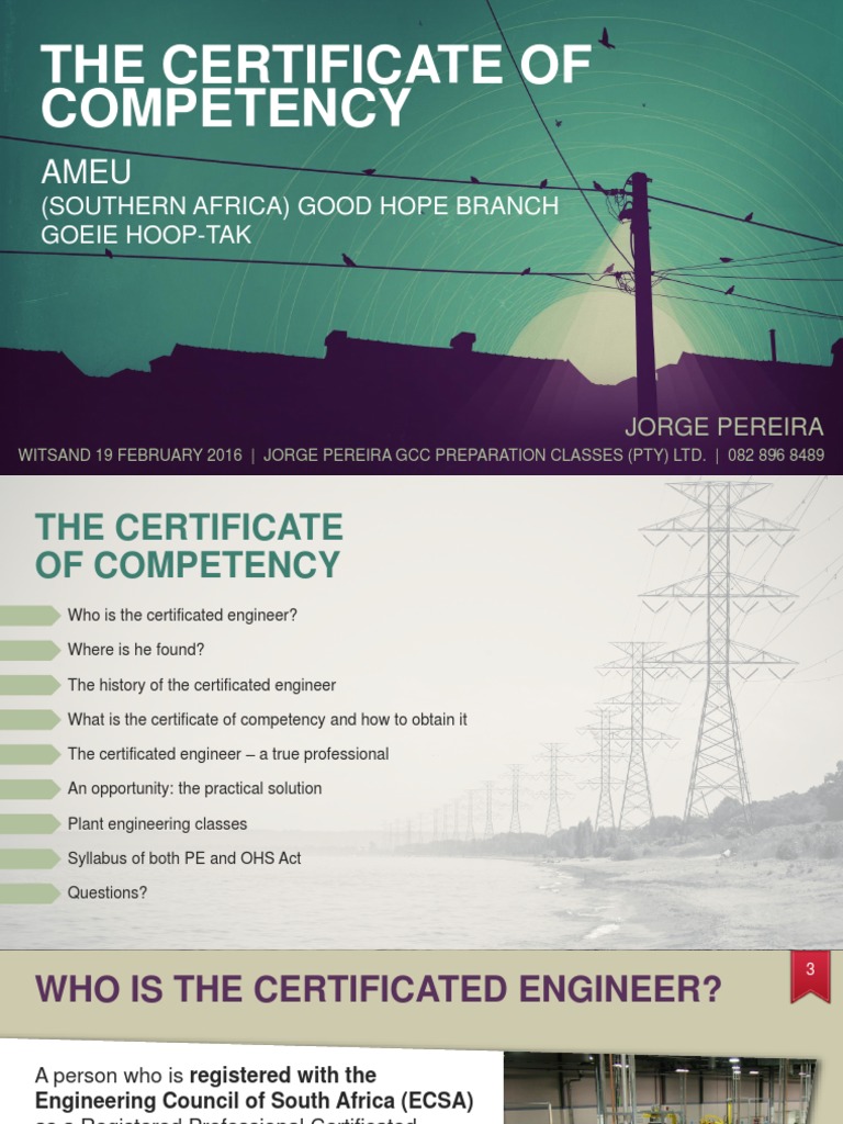The Certificate of Competency Ameu | Download Free PDF | Engineer ...