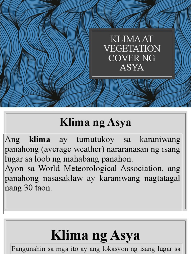 Klima at Vegetation Cover NG Asya | PDF