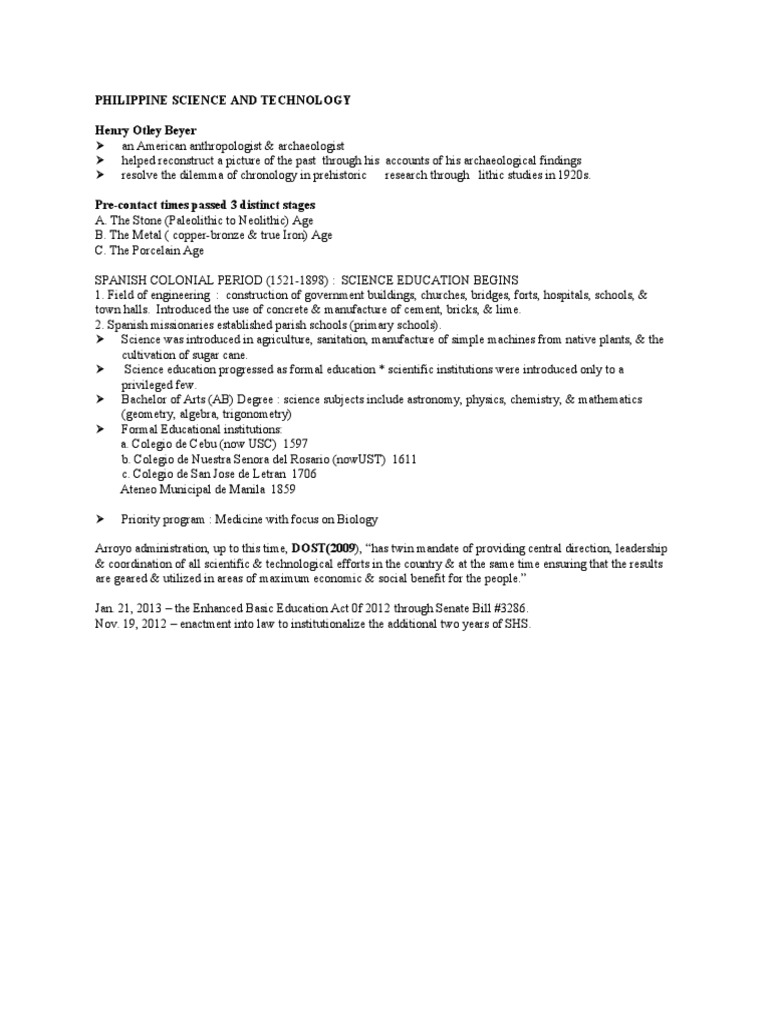 Philippine Science and Technology | PDF | Science | Philippines