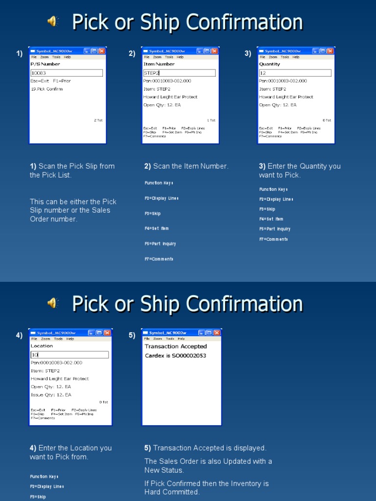 Pick Confirm | PDF